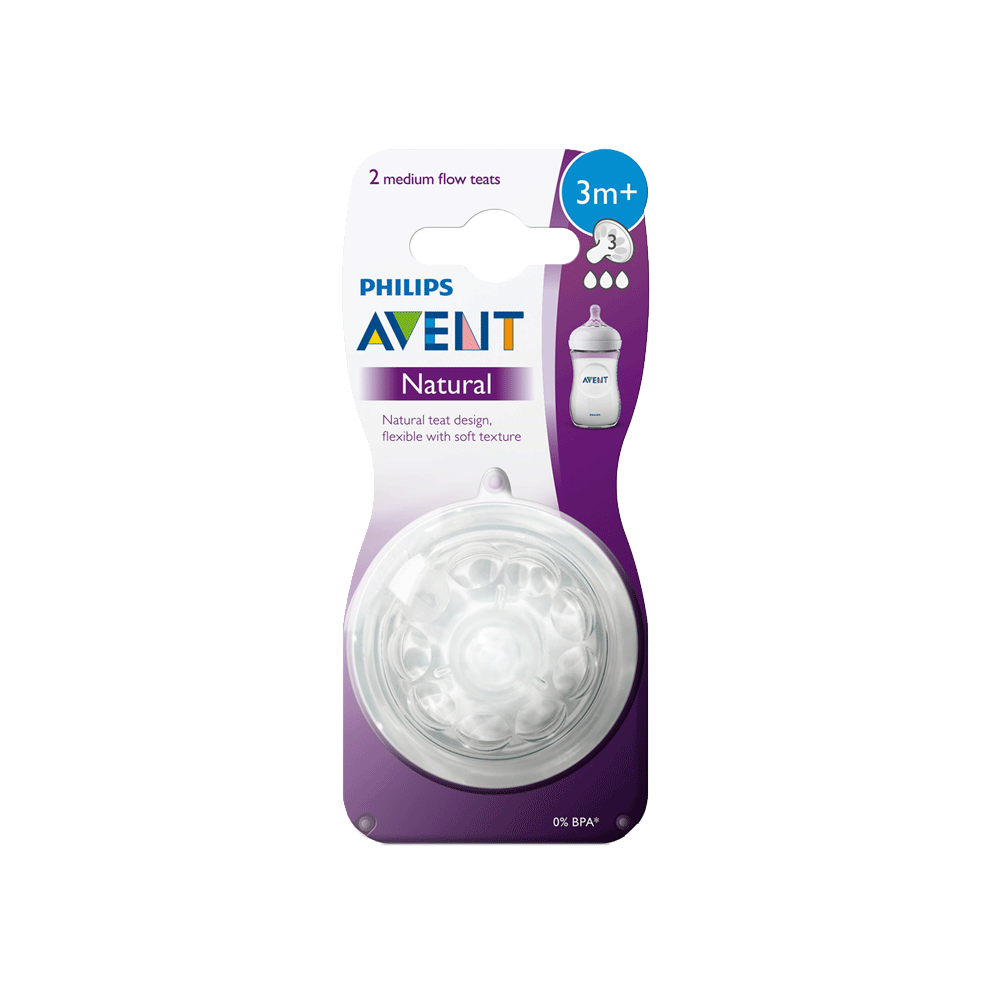 Tetina Natural Avent Flujo Medio 3+ meses x 2 unid - farmaciasdelpueblo