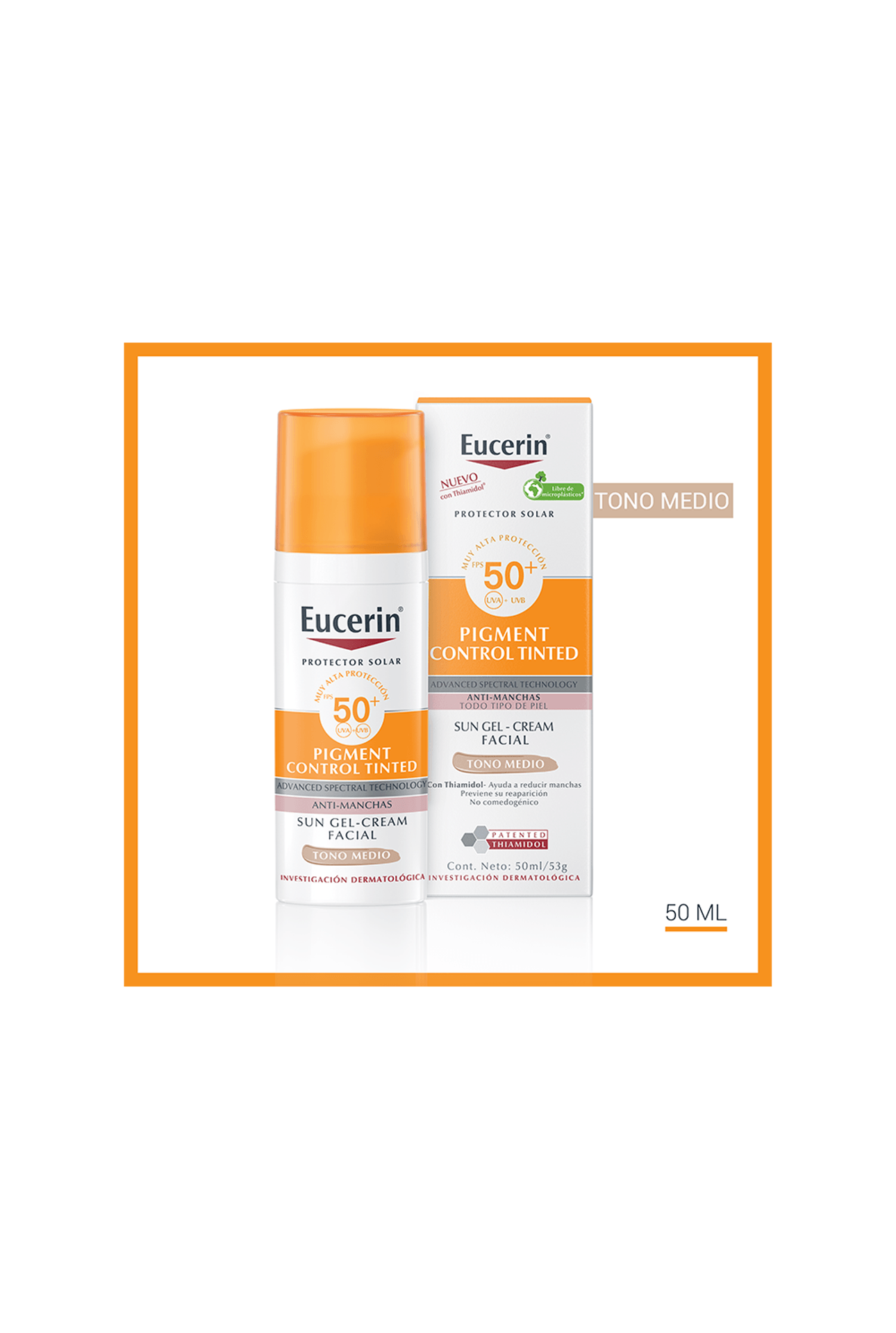 Protector Solar Facial Eucerin Pigment Control Tono medio FPS x 50 ml ...