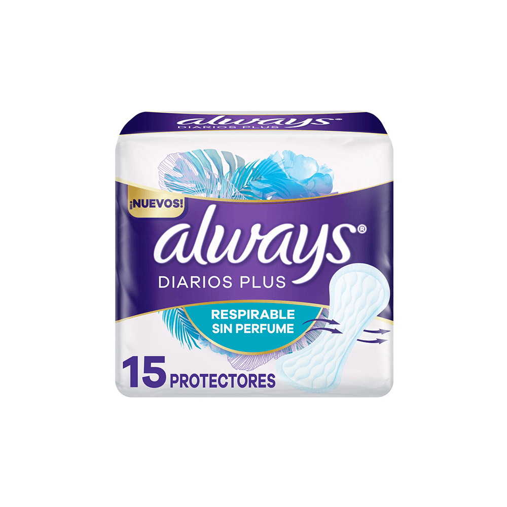 Protectores Diarios Always Plus Respirable x 15 un - farmaciasdelpueblo