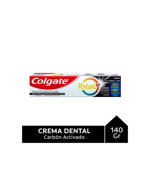 Crema Dental Colgate Total 12 Carbón Activado x 140 gr - farmaciasdelpueblo