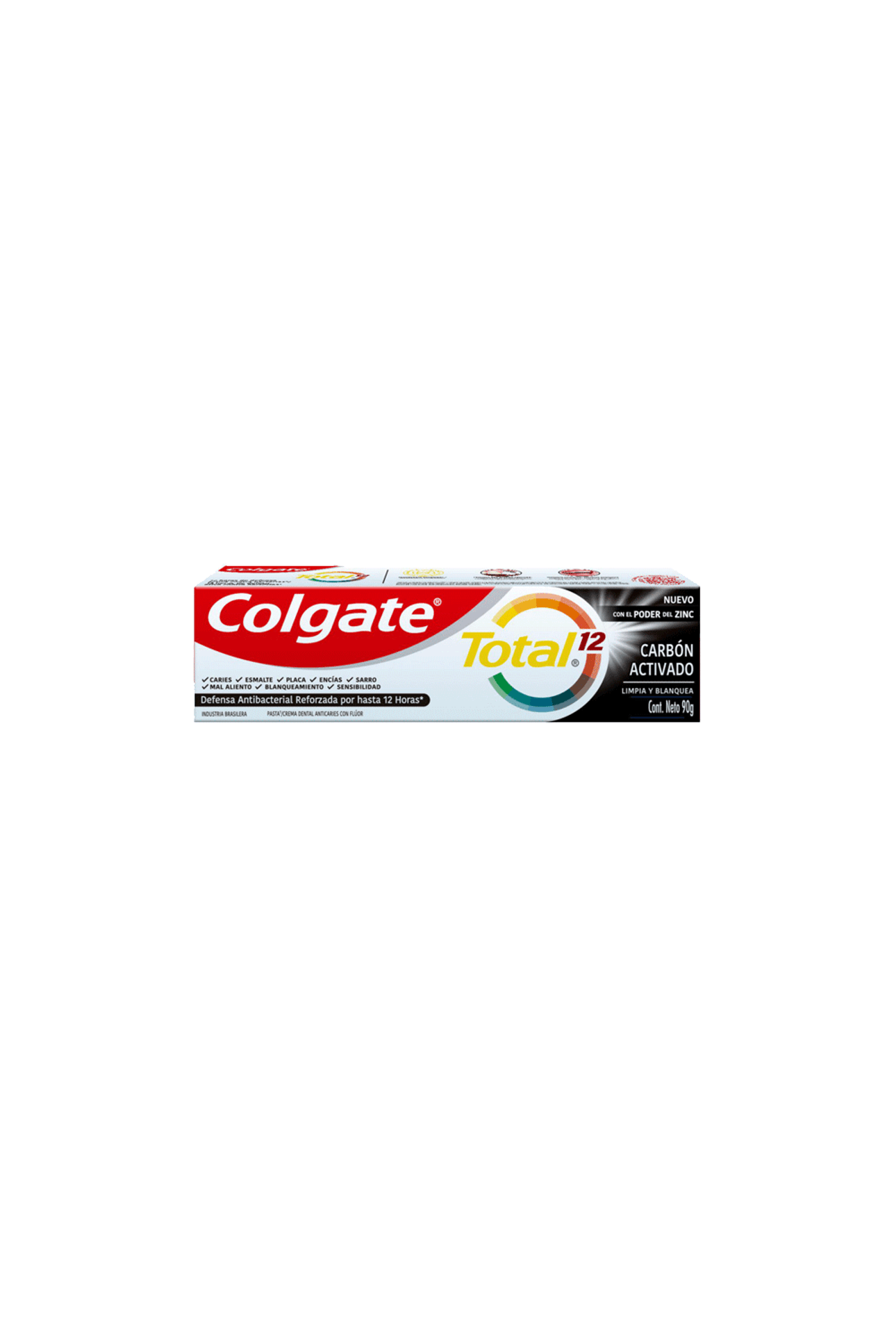 Crema Dental Colgate Total 12 Carbón Activado x 90 gr - farmaciasdelpueblo