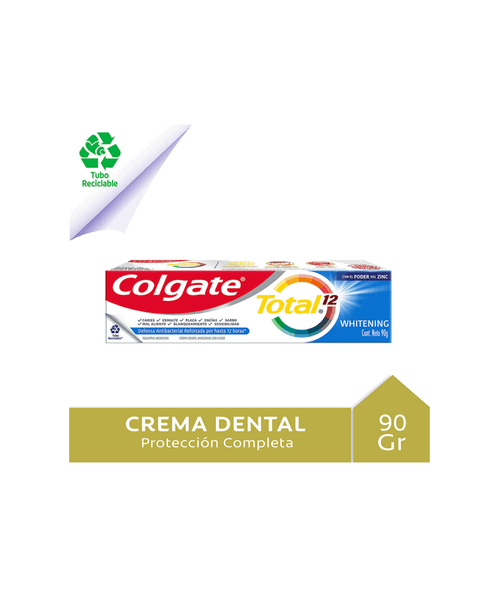 Crema Dental Colgate Total 12 Gel Blanqueador Tubo Reciclable x 90 gr ...