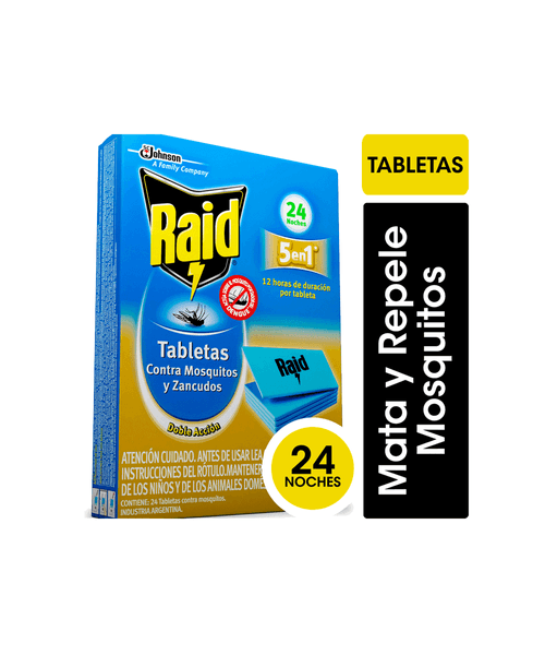 Insecticida contra mosquitos Raid tabletas repuesto x 24 unid - farmaciasdelpueblo