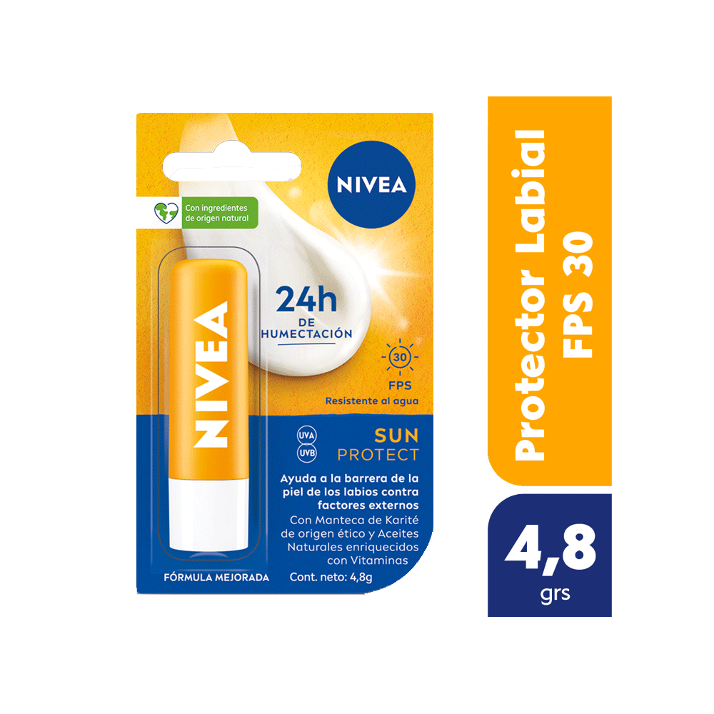 Protector Solar Labial Humectante Nivea Sun Protect FPS30 x 4,8 grs ...
