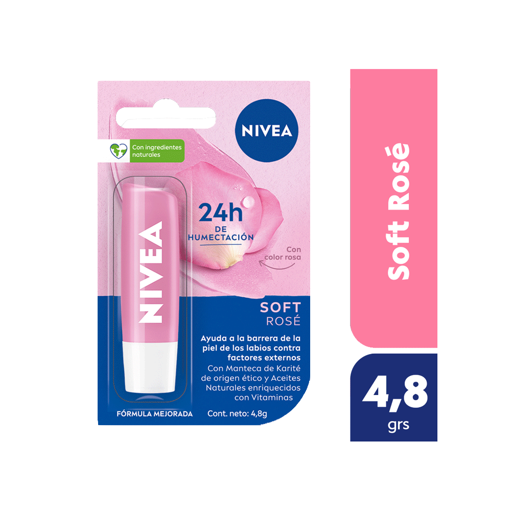 Protector Labial Humectante Nivea Soft Rosé x 4,8 grs - farmaciasdelpueblo