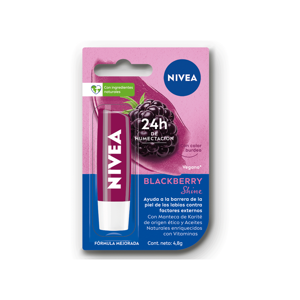 Protector Labial Humectante NIVEA Blackberry Shine x 4,8 grs ...