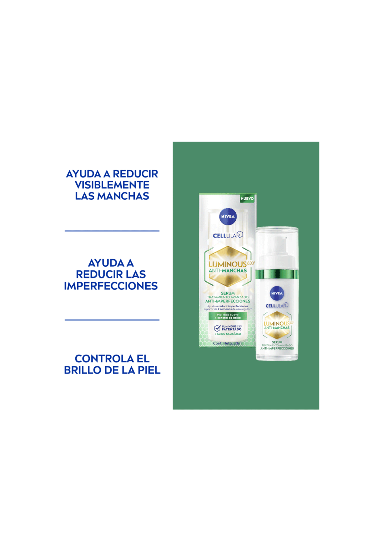 Serum Anti-Acne Nivea Luminous630 x 30 ml - farmaciasdelpueblo