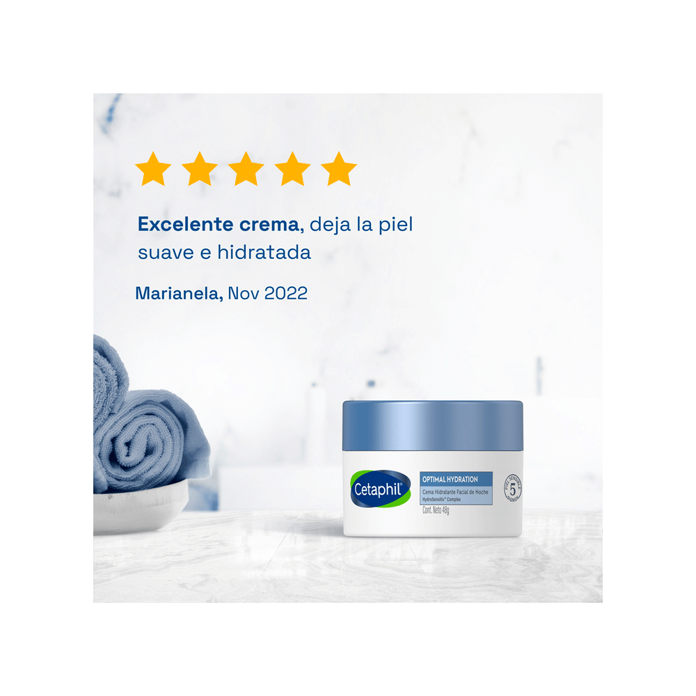 Crema Hidratante Facial Noche Cetaphil Optimal Hydration x 48 gr - farmaciasdelpueblo
