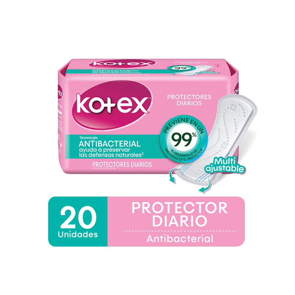 Protector Diario Kotex Antibacterial x 20 unid - farmaciasdelpueblo