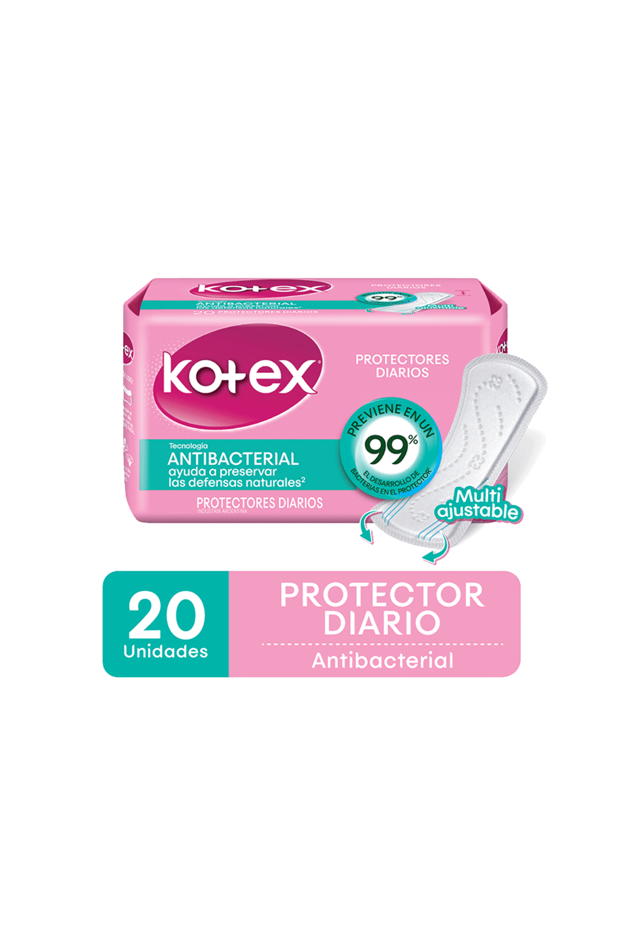 Protector Diario Kotex Antibacterial x 20 unid - farmaciasdelpueblo
