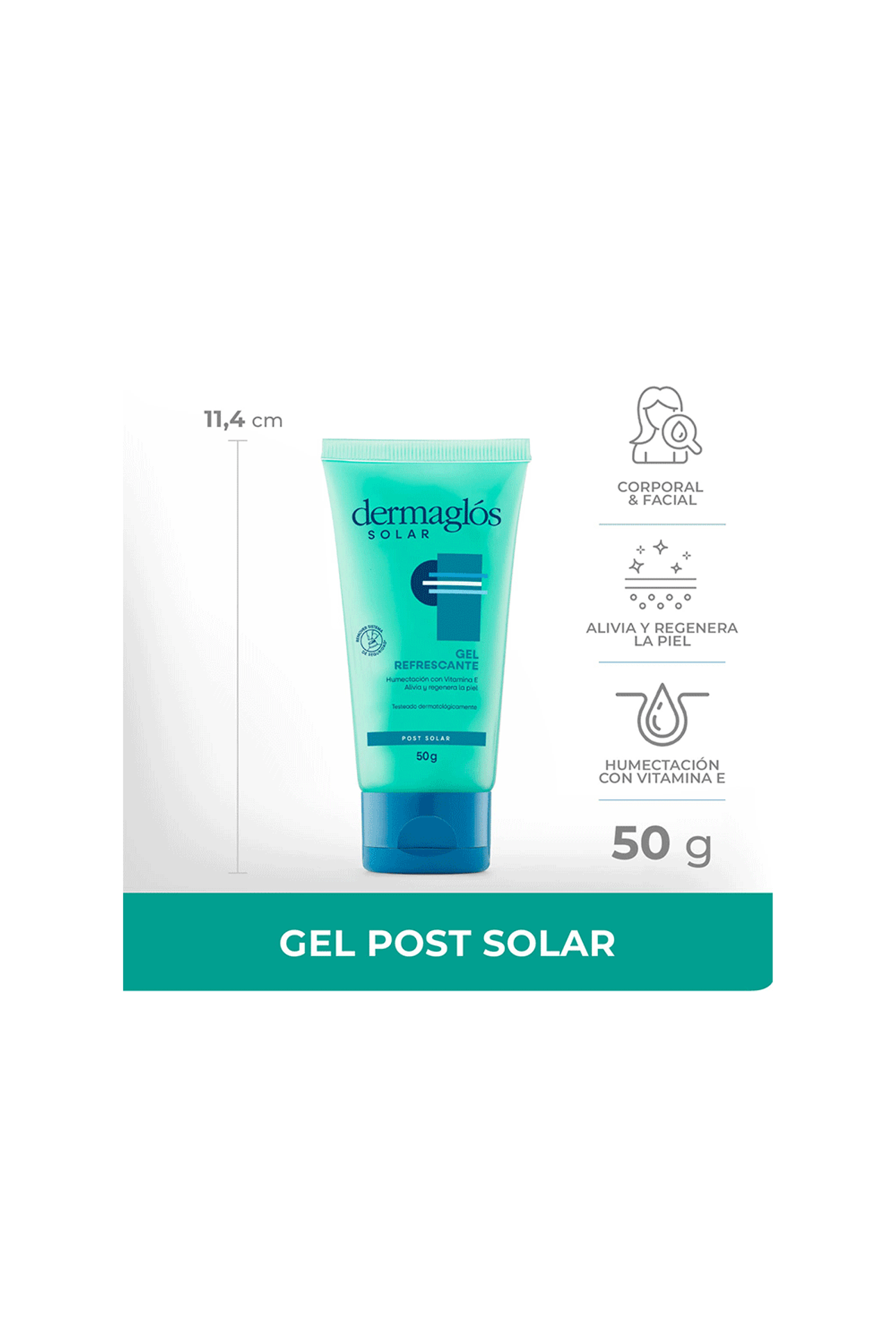 Post Solar Dermaglos Gel x 50 gr - farmaciasdelpueblo