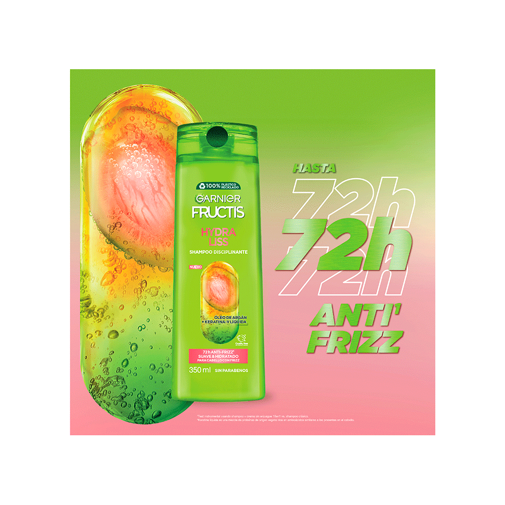 Shampoo Fructis Garnier Hydra Liss x 200 ml - farmaciasdelpueblo