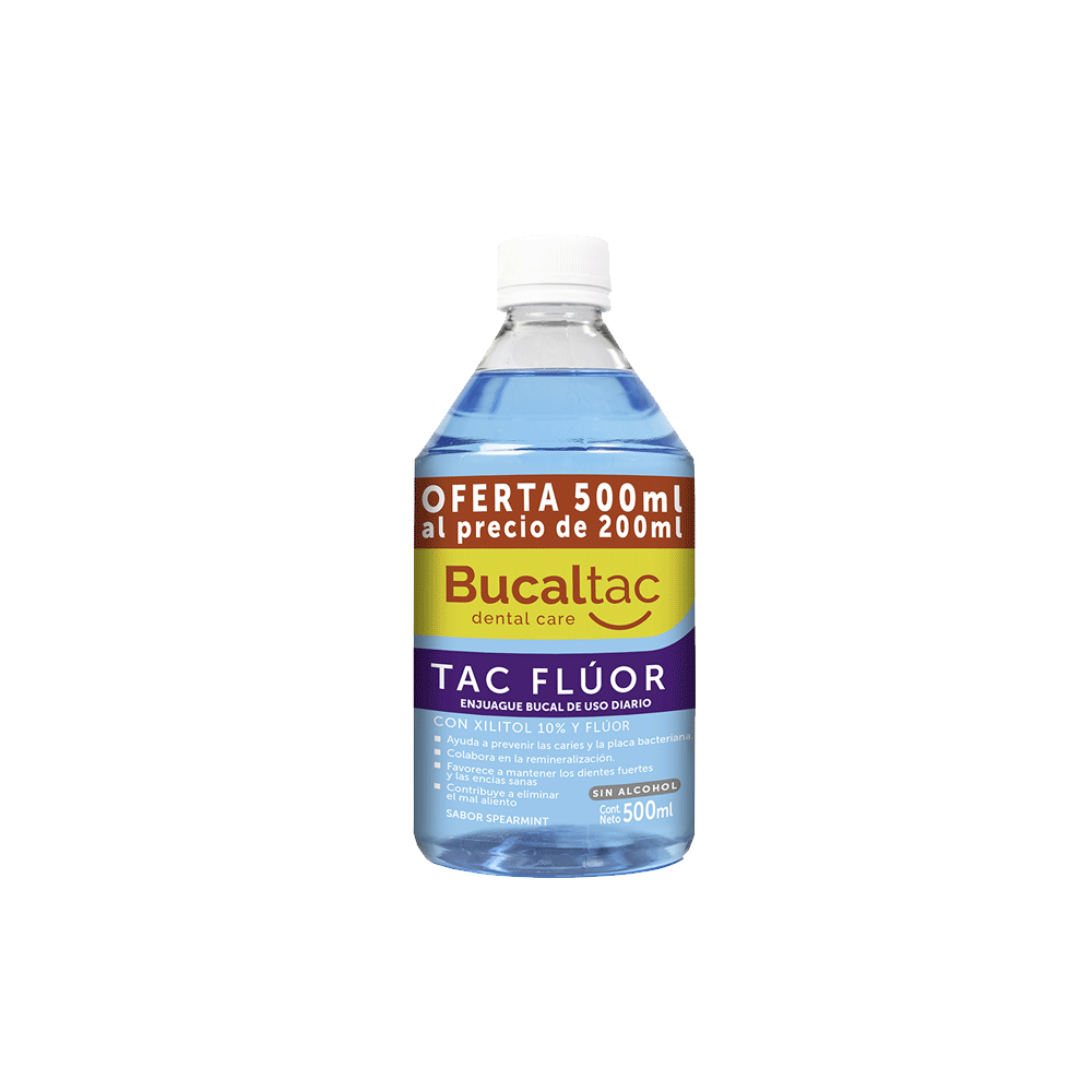 Enjuague Bucal Tac Tac Fluor Menta x 500ml - farmaciasdelpueblo