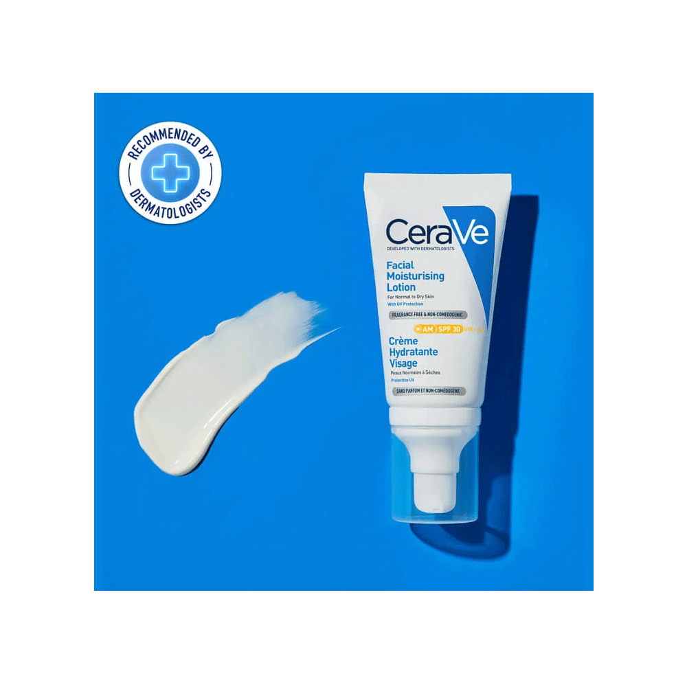 Loción Hidratante CeraVe para rostro FPS 30 para piel normal a seca x 52 ml - farmaciasdelpueblo