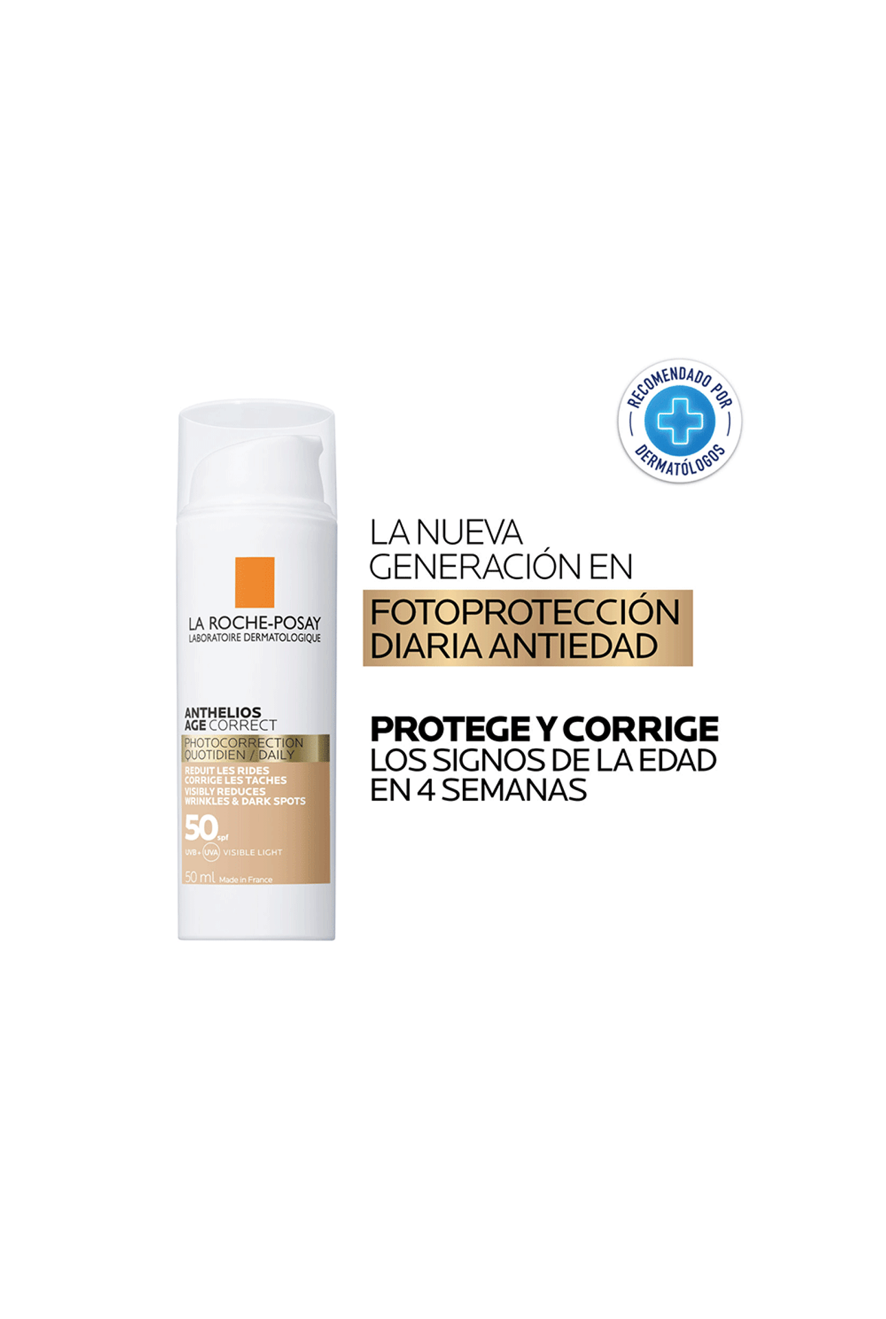 Protección solar Anthelios Age Correct FPS50 con color de La Roche ...