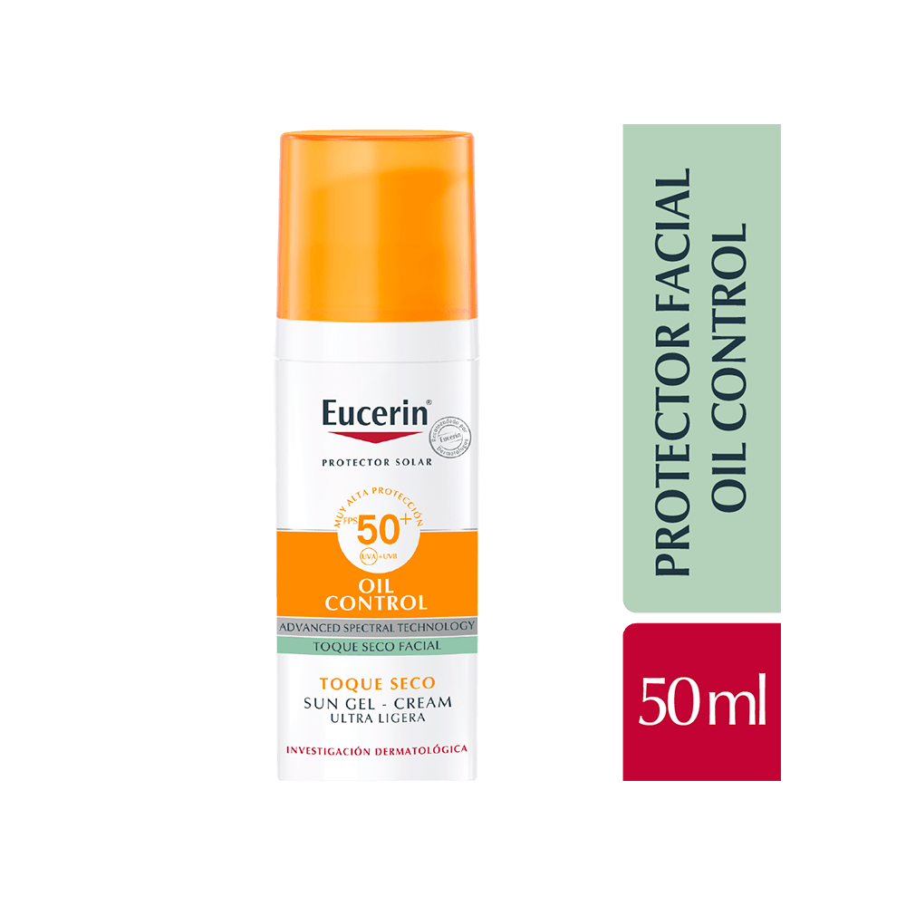 Protector solar Eucerin Oil Control Sun Gel Toque Seco FPS50 x 50 ml ...