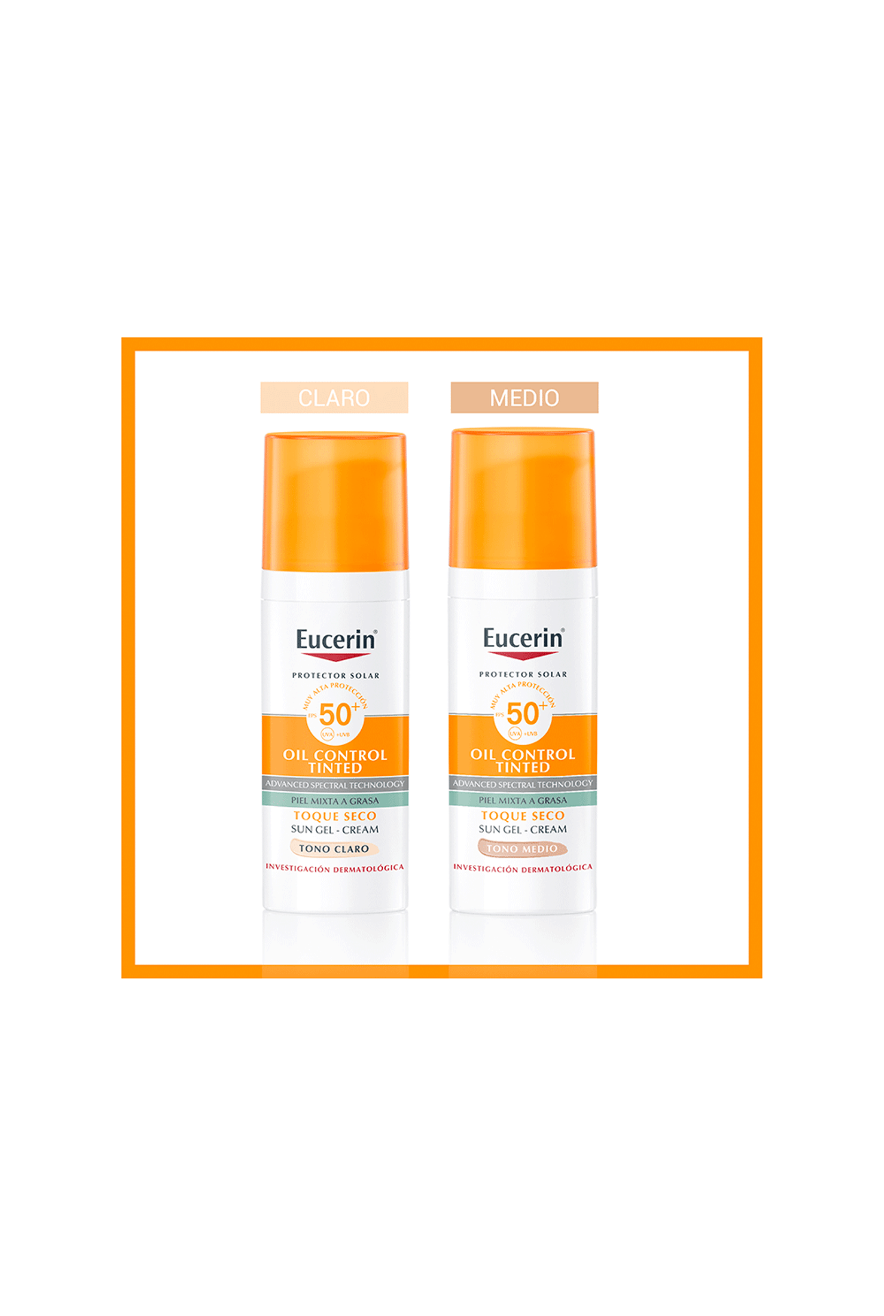 Protector Solar Eucerin Oil Control Toque Seco Tono Medio FPS 50 x 50 ...