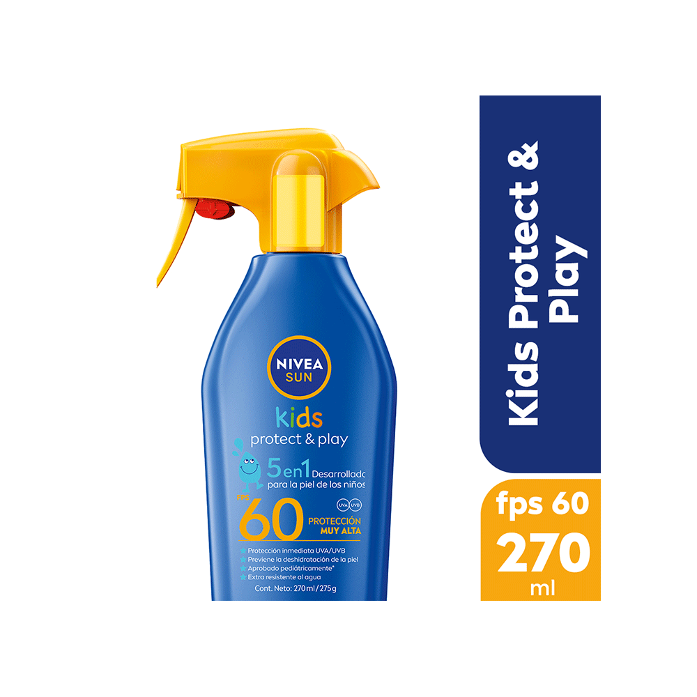 Protector Solar Nivea Protect & Play 5 en 1 Kids Trigger Spray FPS 60 x ...