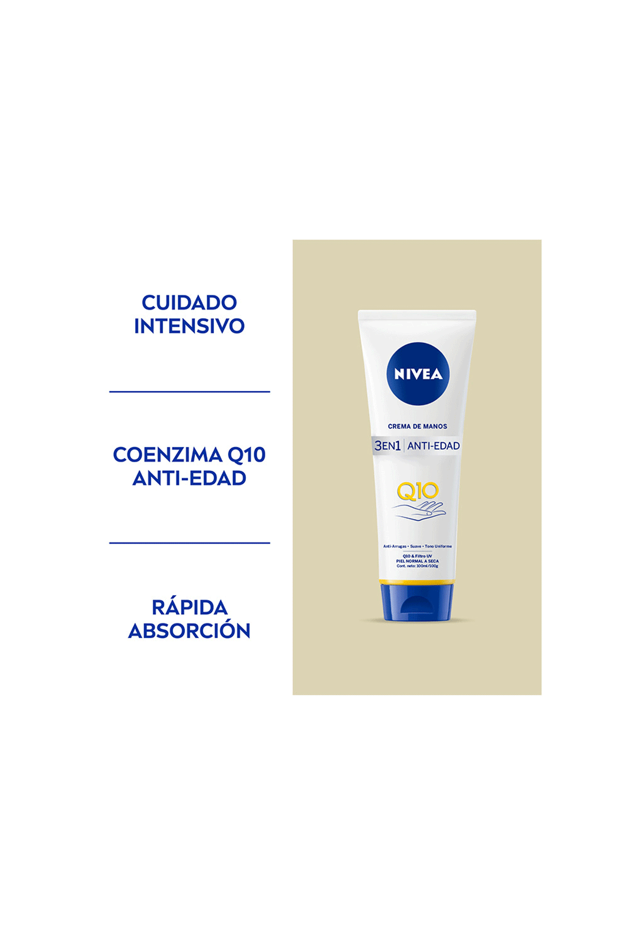 Crema de Manos Antiarrugas Nivea Q10 3 en 1 x 100 ml - farmaciasdelpueblo