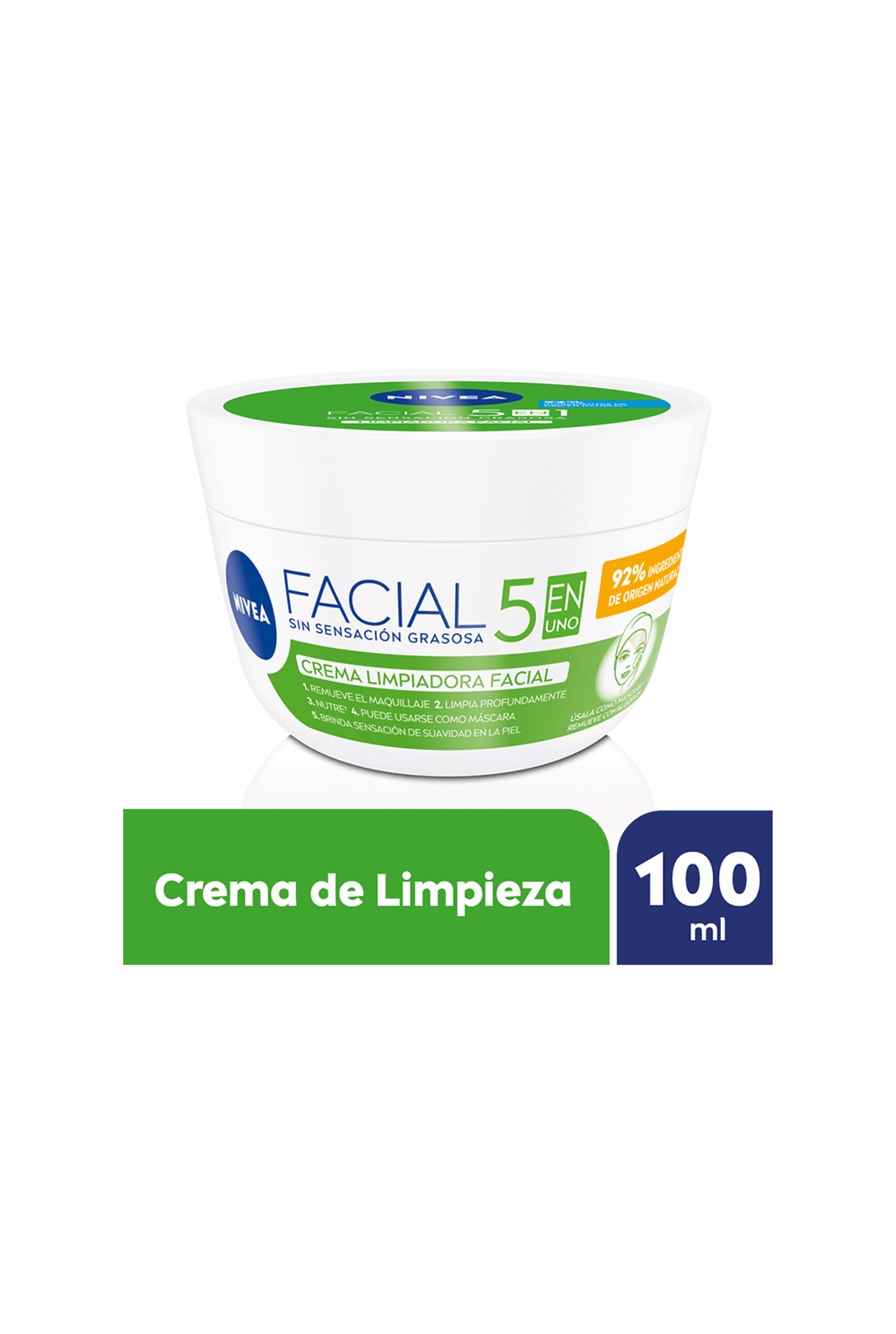 Crema Facial 5 en 1 Nivea Cuidado Limpiadora x 100 ml - farmaciasdelpueblo