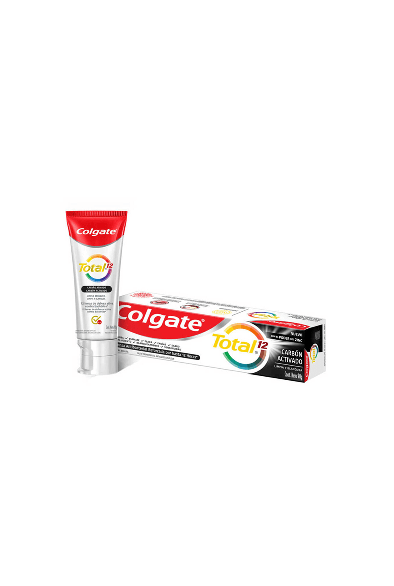 Crema Dental Colgate Total 12 Carbón Activado x 90 gr - farmaciasdelpueblo