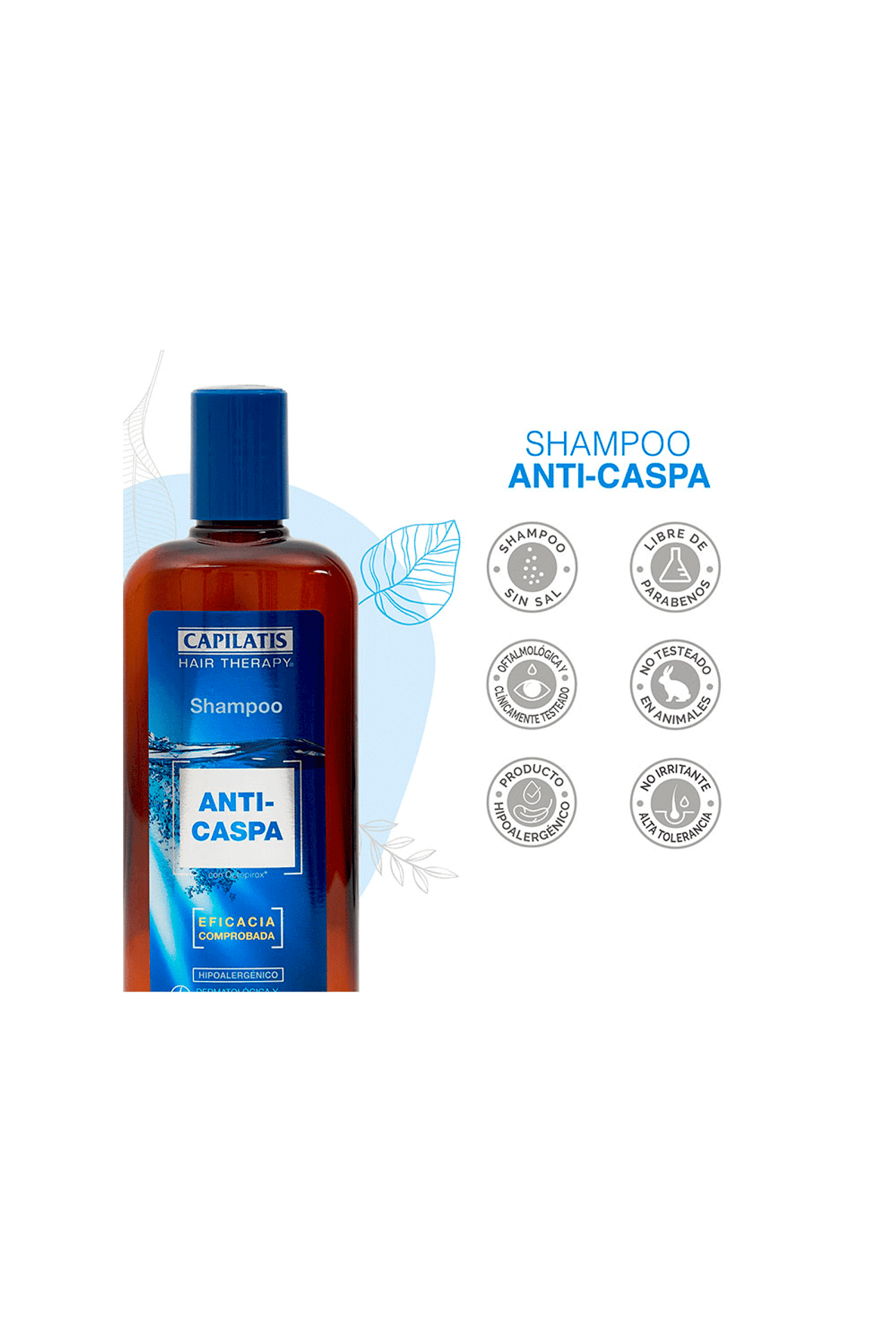 Shampoo Capilatis Anti Caspa con Octopirox x 260 ml - farmaciasdelpueblo