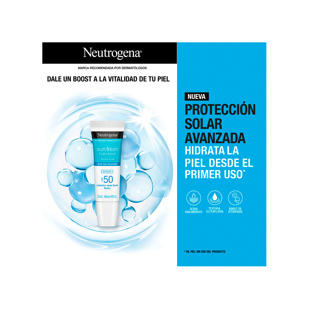 Protector Solar Facial Neutrogena Hydro Boost S/Color FPS50 x 40 ml ...