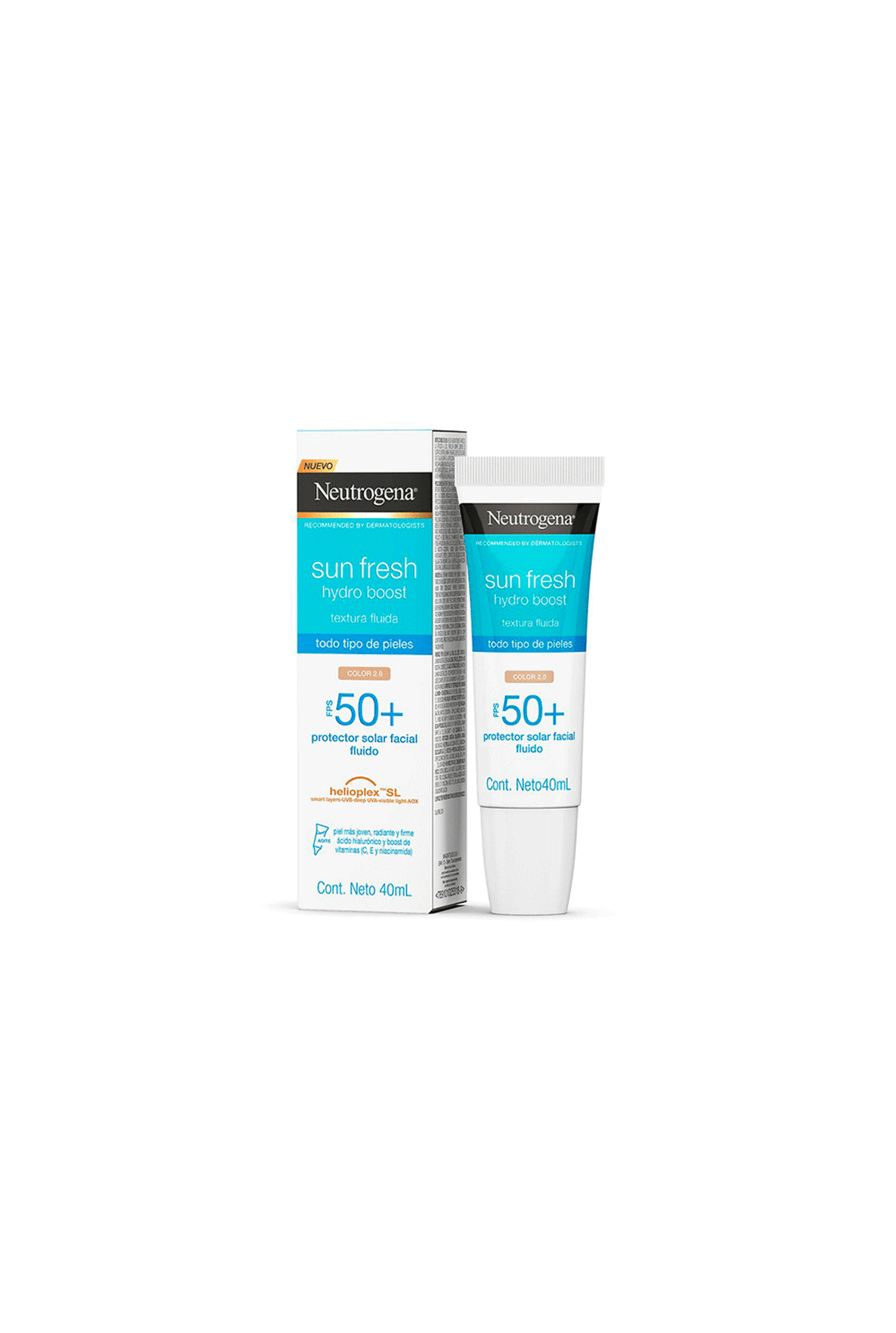 Protector Solar Facial Neutrogena Hydro Boost FPS50 Tono Claro x 40 ml ...