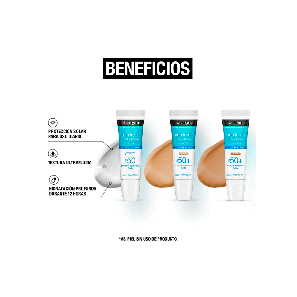 Protector Solar Facial Neutrogena Hydro Boost FPS50 Tono Claro x 40 ml ...