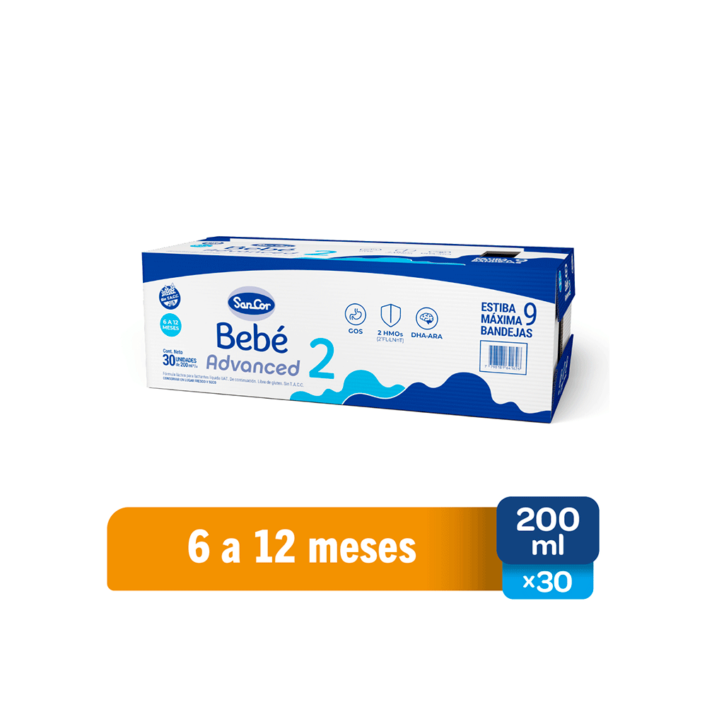 Sancor Bebe 2 Advanced Brick x 200 ml x 30 unid - farmaciasdelpueblo