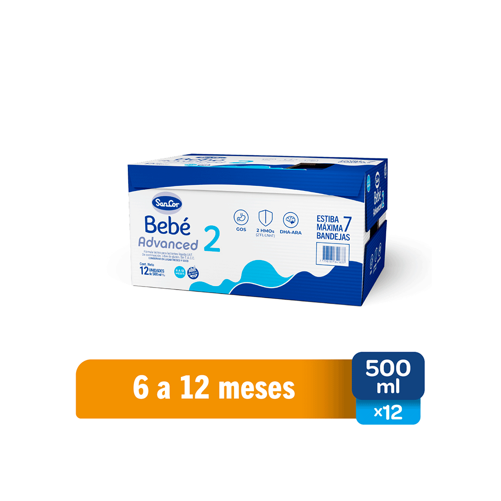 Sancor Bebe 2 Advanced brick x 500 ml x 12 unid - farmaciasdelpueblo