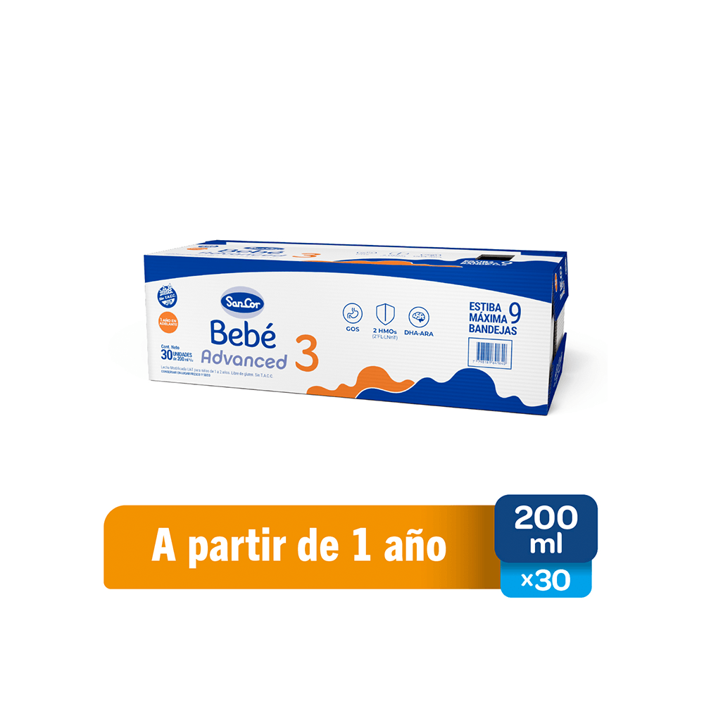Sancor Bebe Advanced Formula Infantil Etapa 3 Brick 200 ml x 30 unid ...